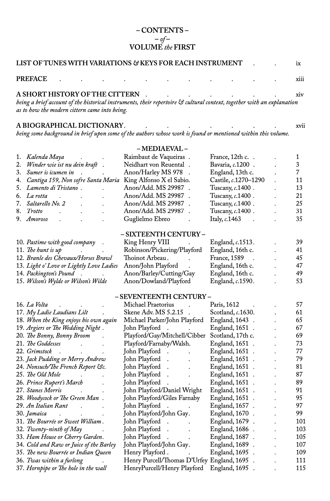 Printed Music Books – Cittern Press